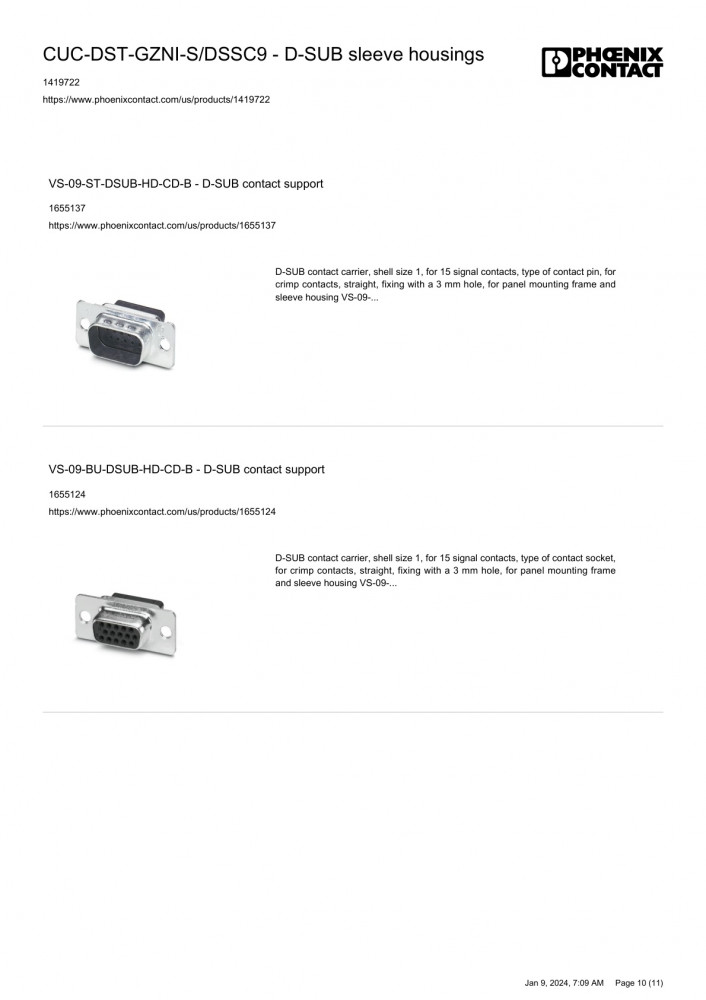 Phoenix Contact 1419722 technical document page 10