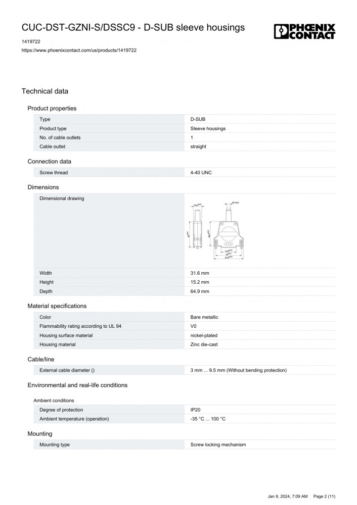 Phoenix Contact 1419722 technical document page 2