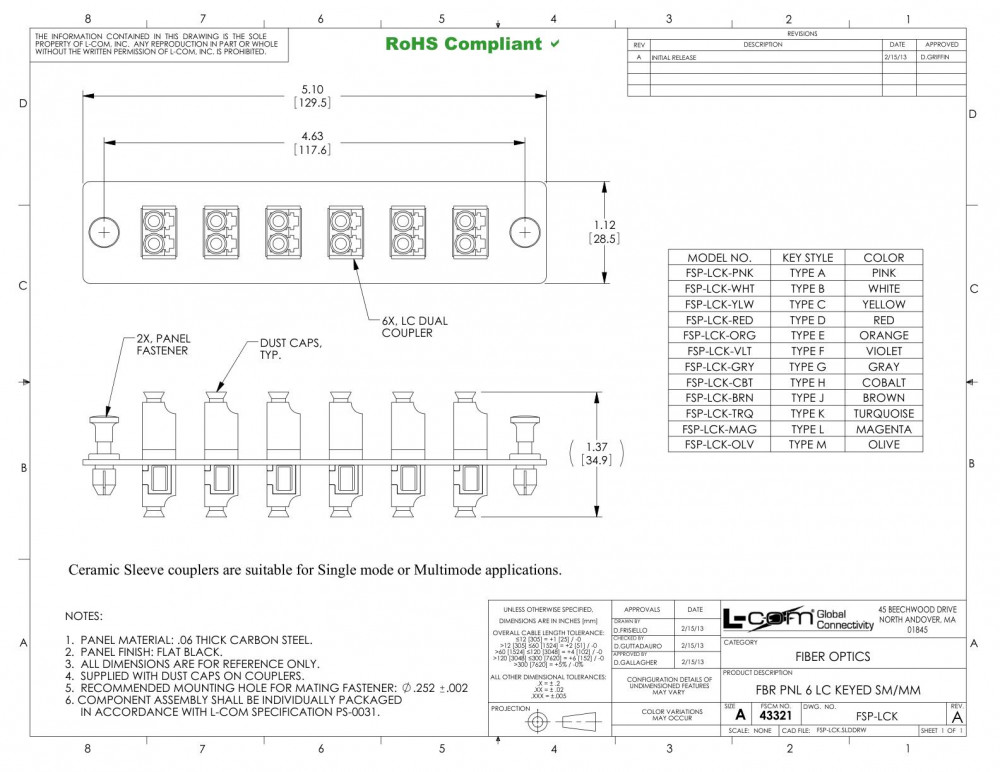 L-com FSP-LCK drawing, page 1