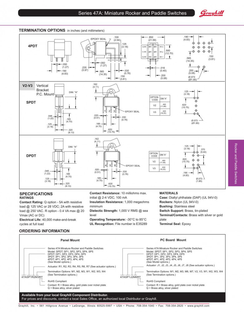 Grayhill Series 47A technical document page 6