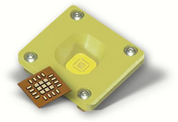 High-Temp (up to 250°C) RF Test Socket with Replaceable Contact Strips