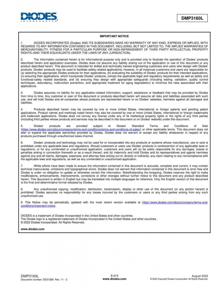 DMP3160L-7 datasheet page 6