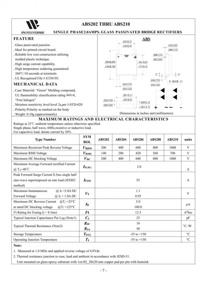 ABS210 datasheet page 1