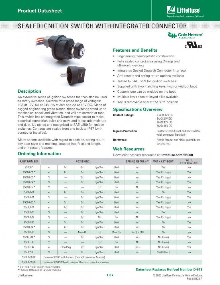 Littelfuse 95061-36 technical document page 1