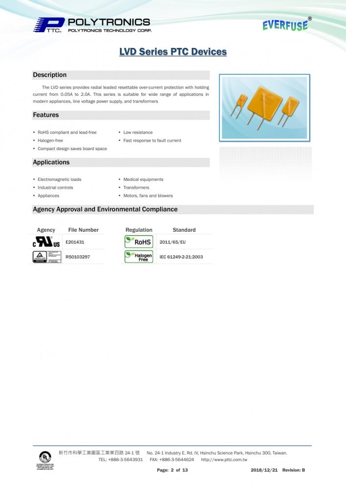 PTTC LVD Series datasheet page 2