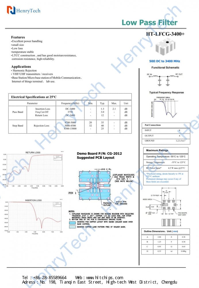 HT-LFCG-3400+ technical datasheet page