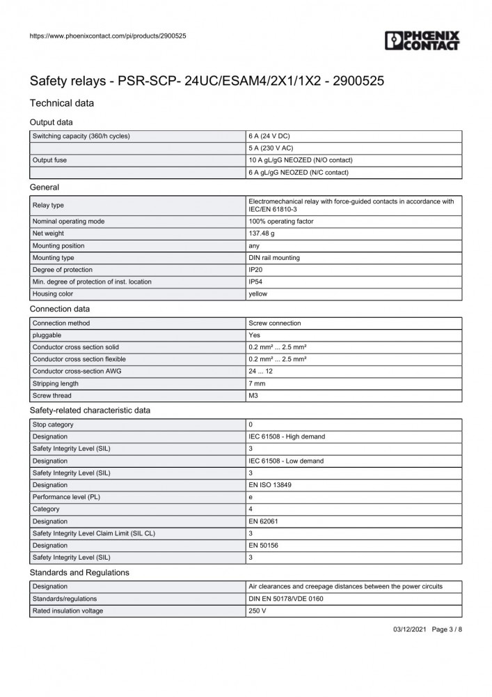 Phoenix Contact 2900525 technical document page 3