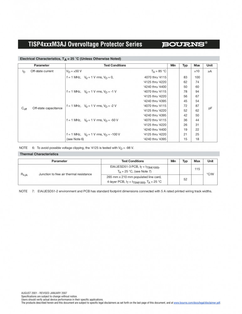 BOURNS TISP4xxxM3AJ datasheet page 4