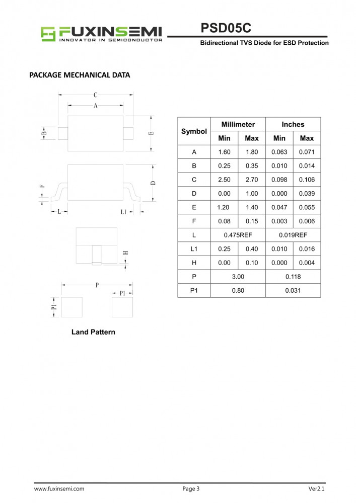 PSD05C datasheet page 3