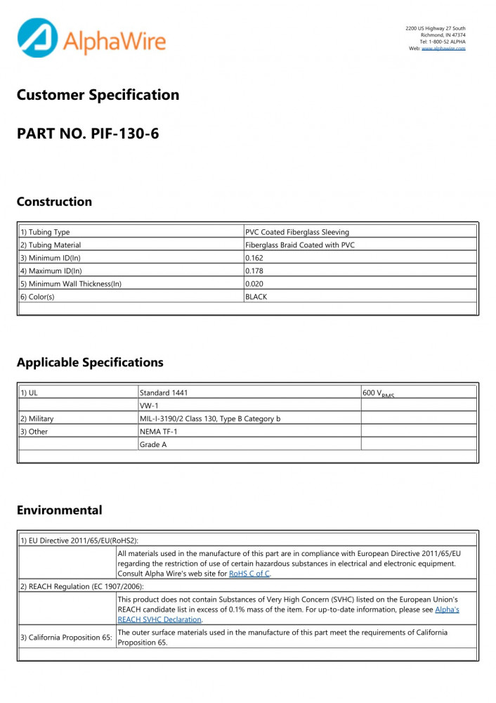 PF1306 BK005 technical document page 1