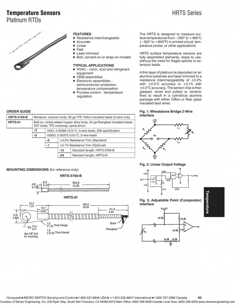 Honeywell ultrasonic sensor document page 9