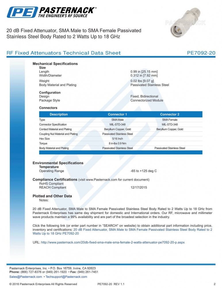 PE7092-20 technical document page 2