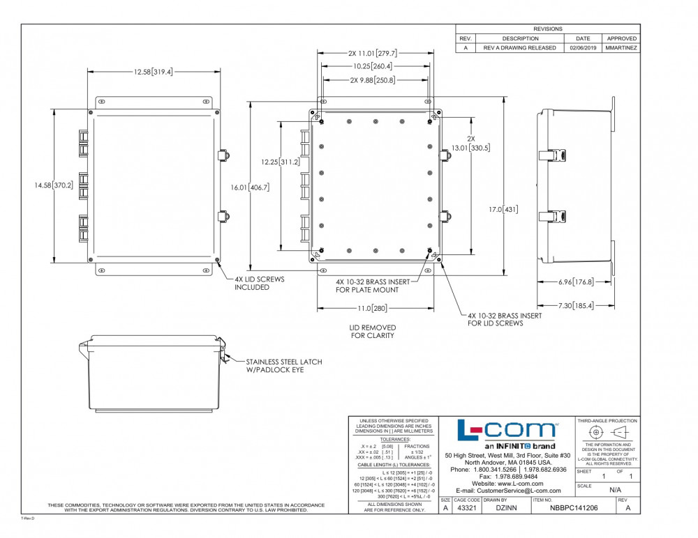 L-com NBBPC141206 technical drawing preview