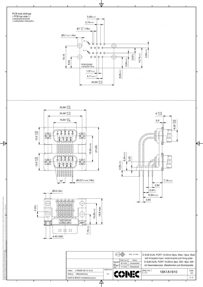 Conec 163A15519X technical drawing, page 2