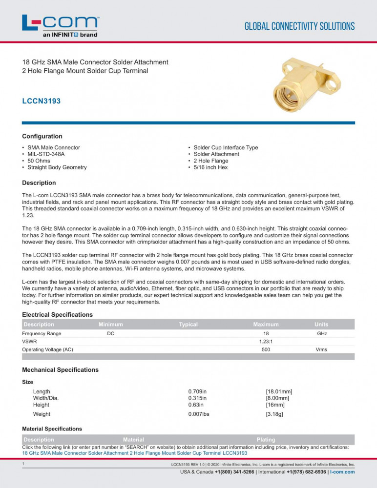LCCN3193 technical document page 1