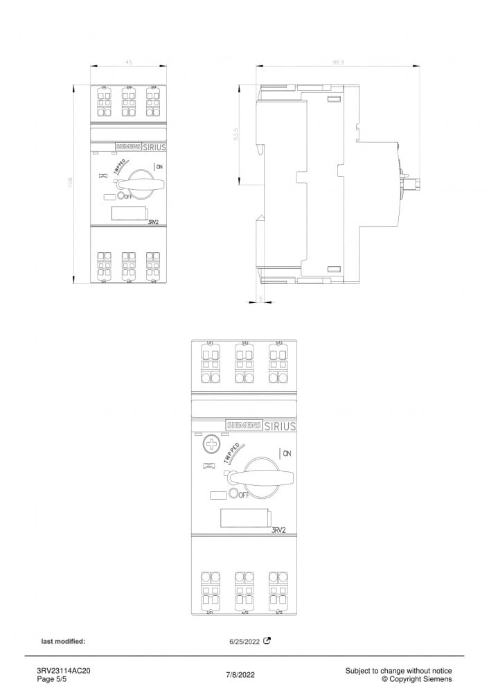 3RV23114AC20 technical document page 5
