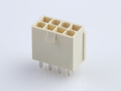Mini-Fit Jr. Header, 4.20mm Pitch, Right Angle, without Flange, 6 Circuits, Matte Tin (Sn) Plating, Beige, Tape and Reel