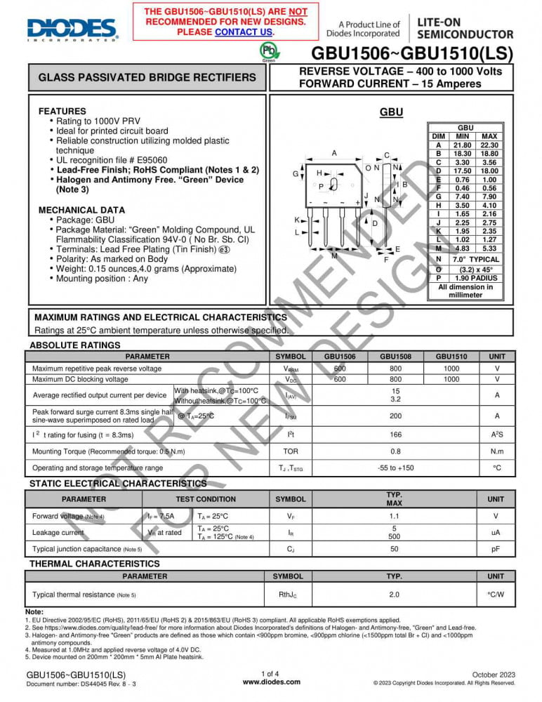 GBU1508_HF datasheet page 1
