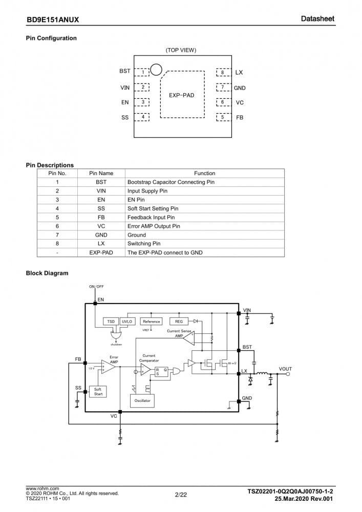 BD9E151ANUX-TR technical document page 2