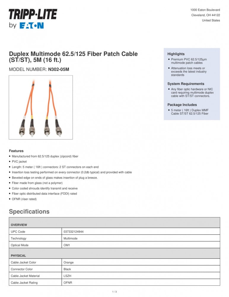 N302-05M technical document page 1