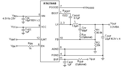 RT6248B - 18V, 8A, 500kHz ACOT® Synchronous Step-Down Converter