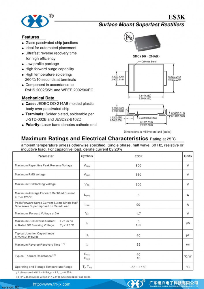 JUXING ES3K datasheet page 1