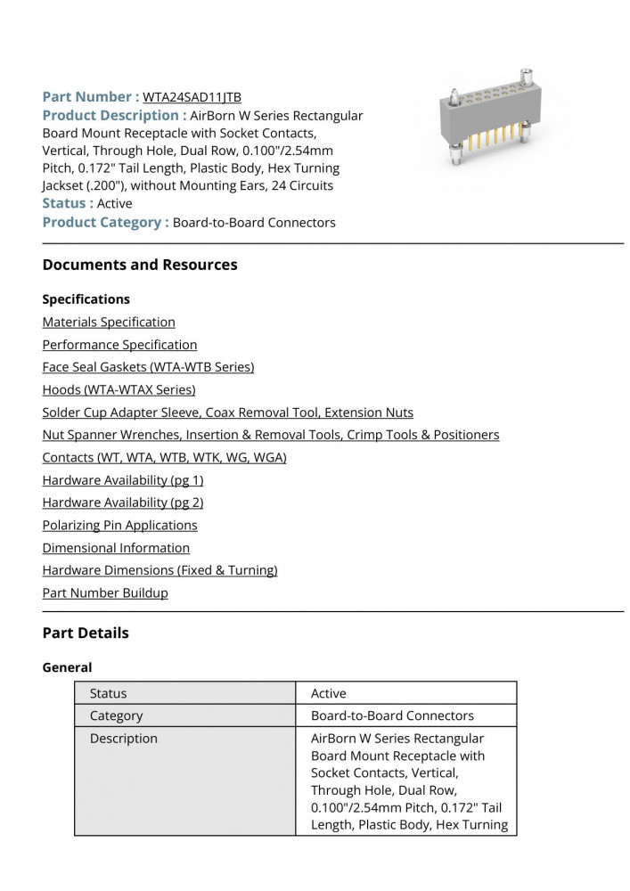WTA24SAD11JTB technical document image, page 1