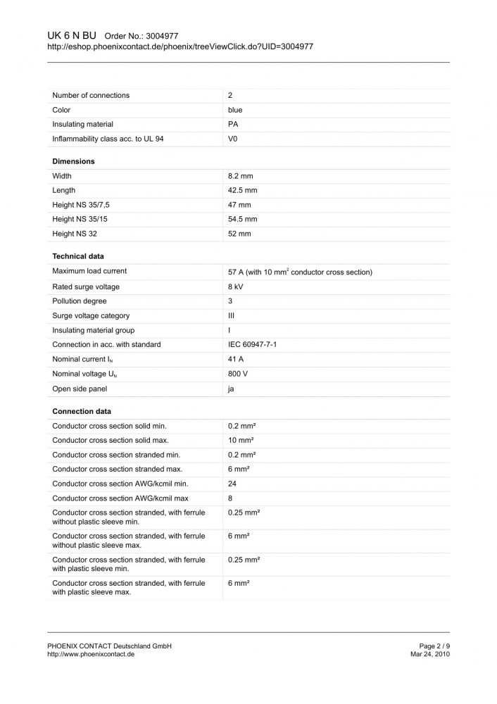 UK 6 N BU technical document page 2