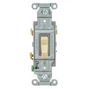 Switches and Lighting Controls, Toggle Switch, Commercial Grade, Double Pole, 20A 120/277V AC, Back and Side Wired, Ivory for sale