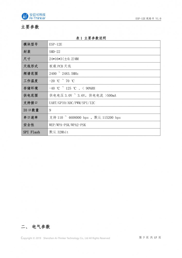 ESP-12E datasheet page 7