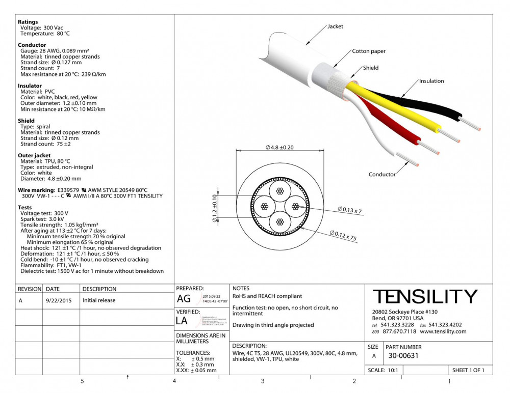 Tensility International 30-00631 technical drawing preview