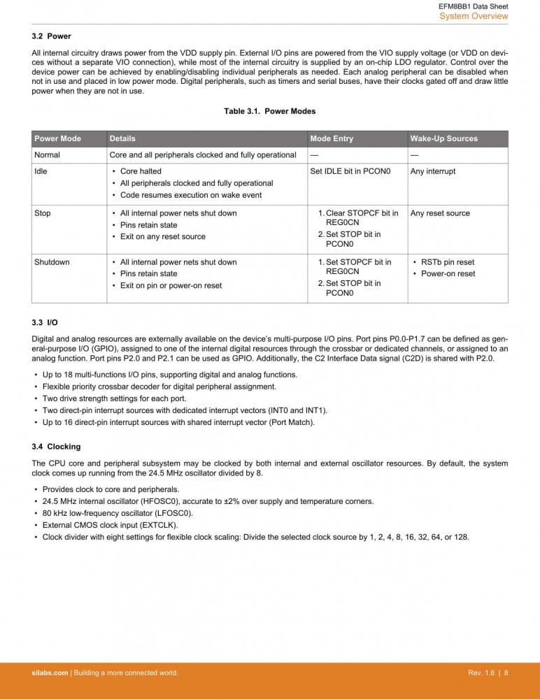 EFM8BB1 datasheet page 8