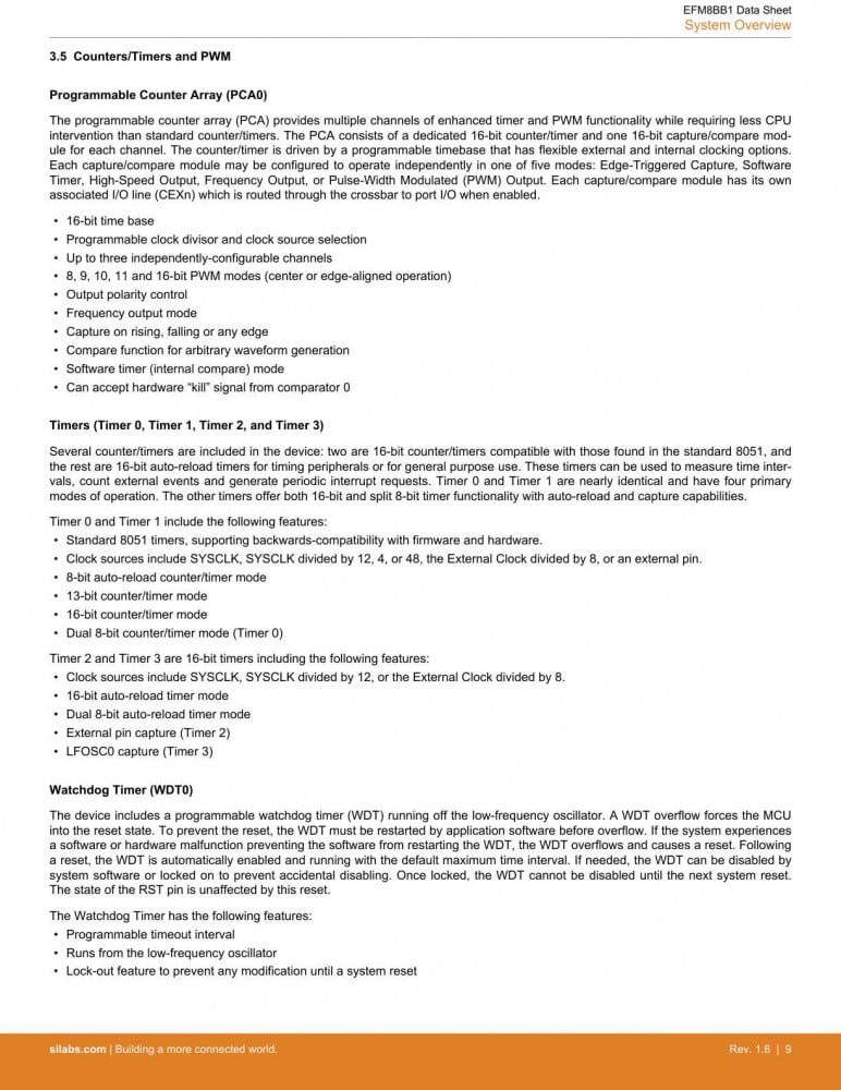 EFM8BB1 datasheet page 9