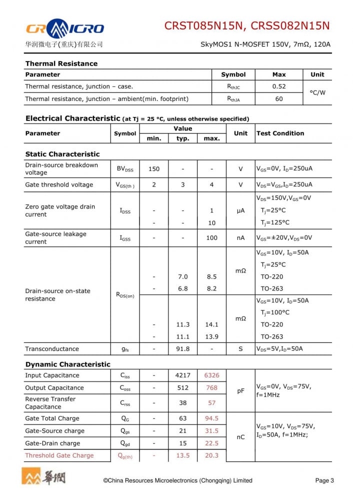 CRST085N15N datasheet page 3