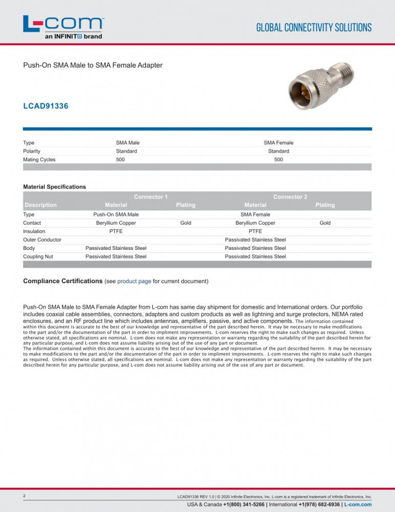 L-com LCAD91336 technical document page 2