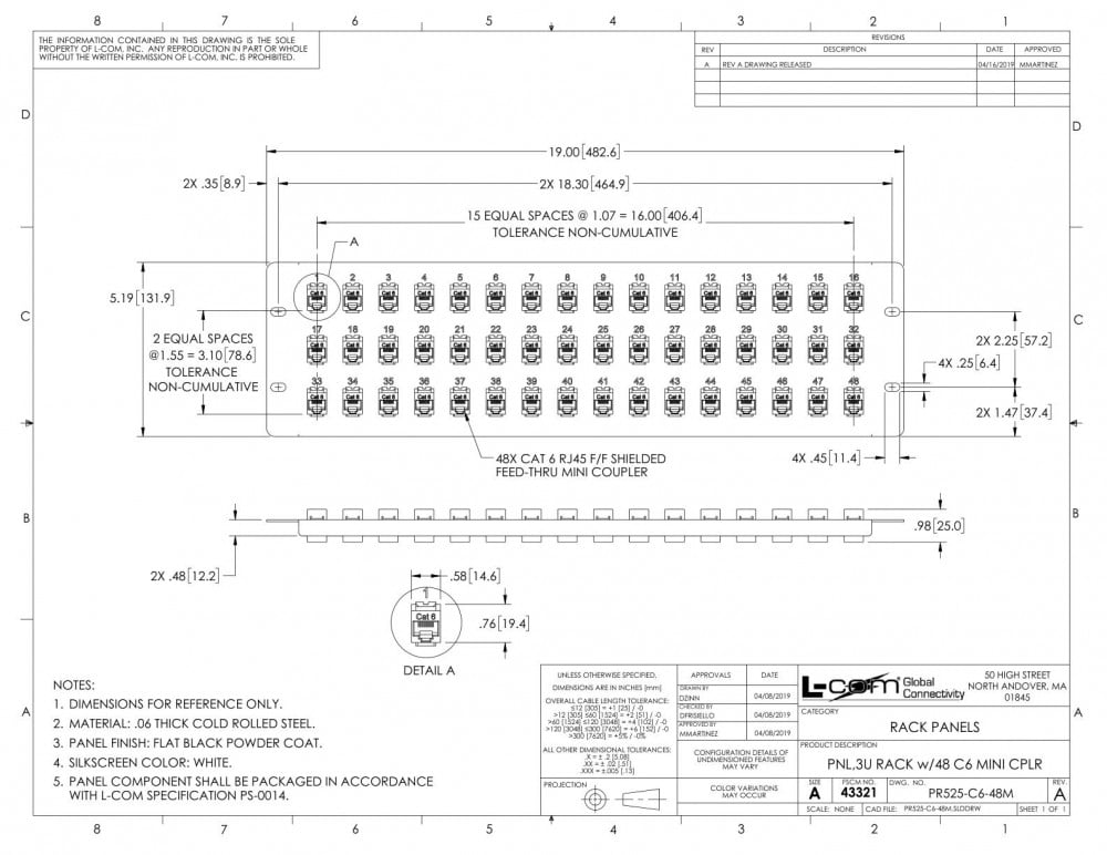 PR525-C6-48M technical document page