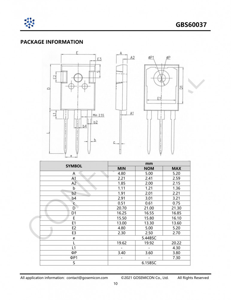 GBS60037TOB datasheet page 10