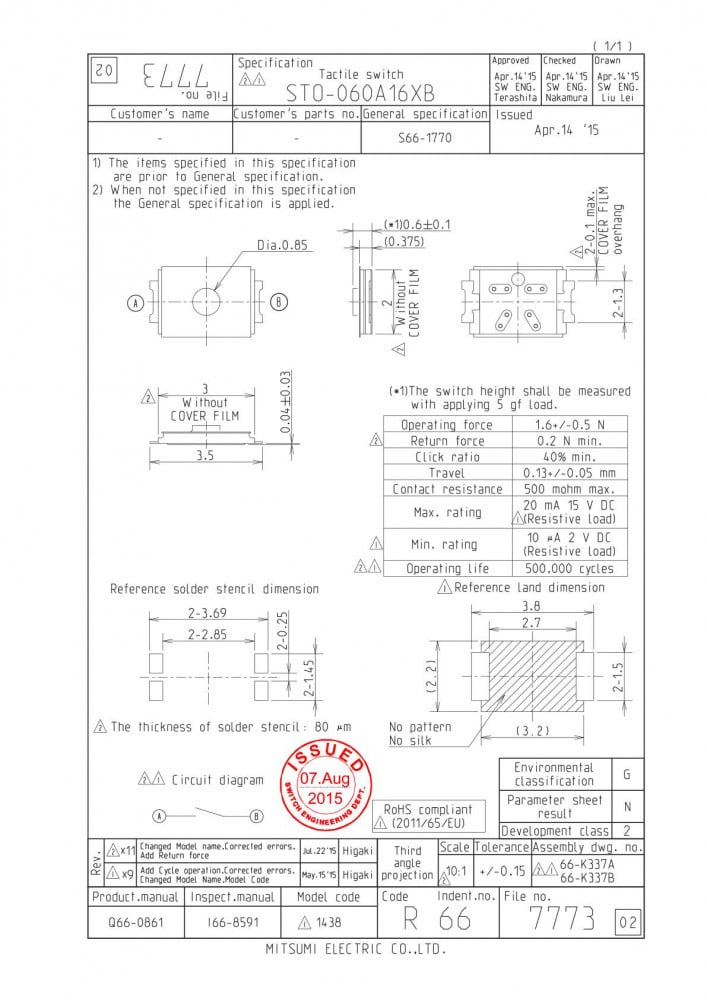 STO-060A16XB specification page 2