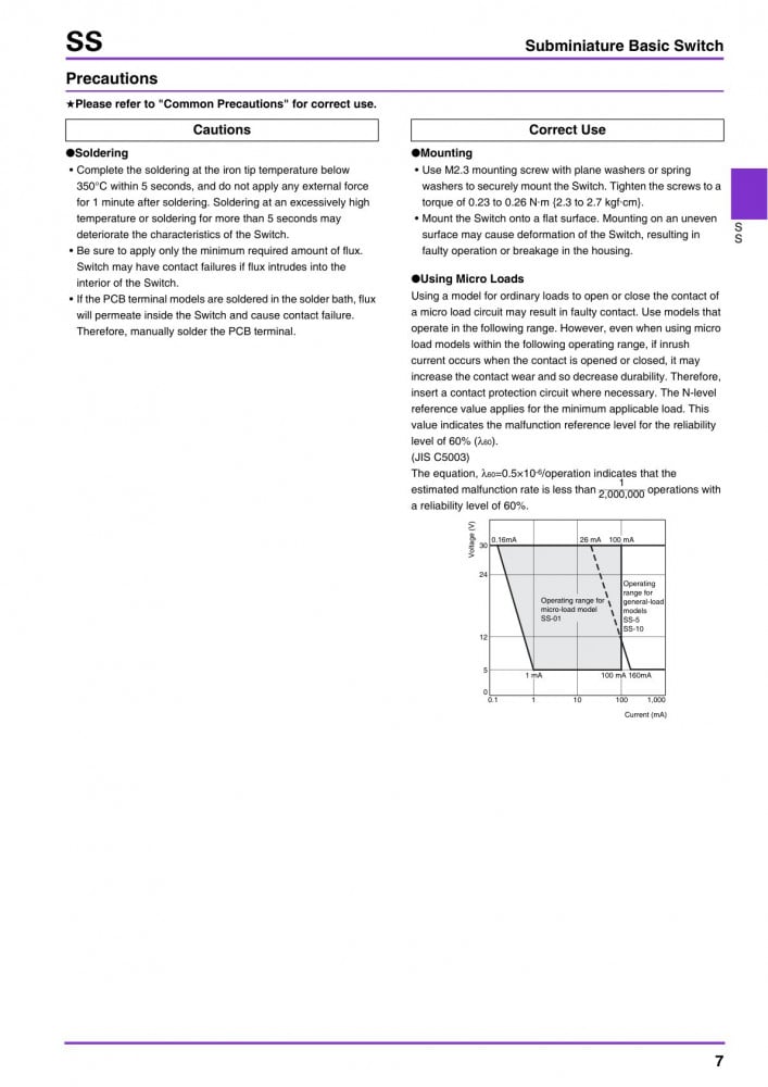 OMRON SS-5GL datasheet page 7