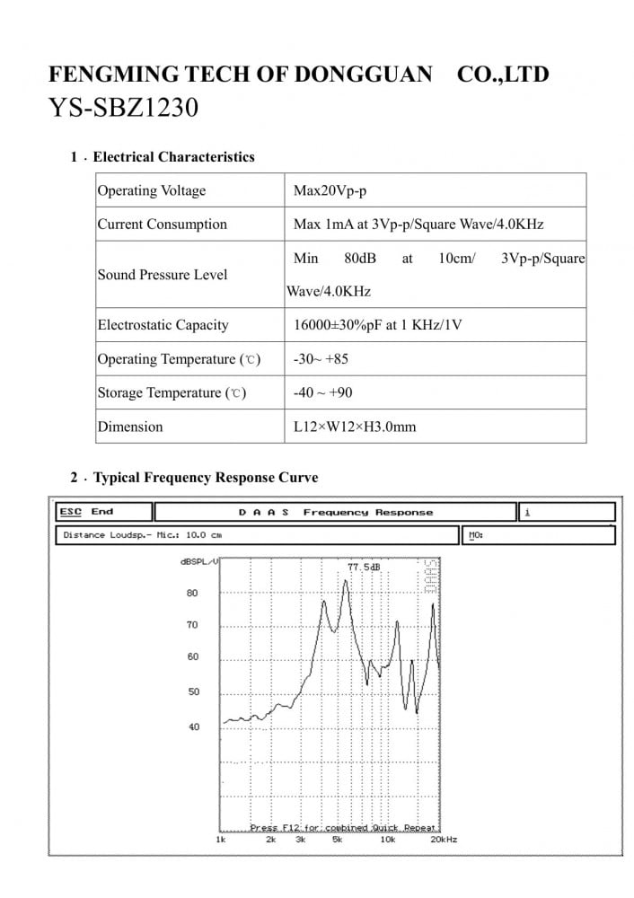 YS-SBZ1230 specification page 2