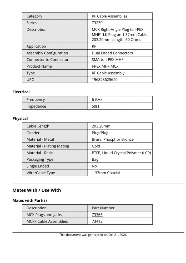 Product documentation image 2 for MOLEX 732306152
