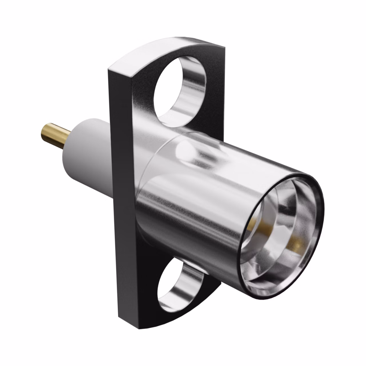 SMP Plug, Straight, Full Detent, 2-Hole Flange Mount, Candlestick, Stainless Steel Body, Passivated Finish, 50 Ohms for sale