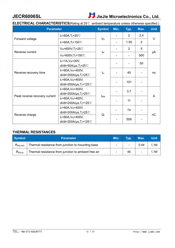 JECR6006SL datasheet page 2