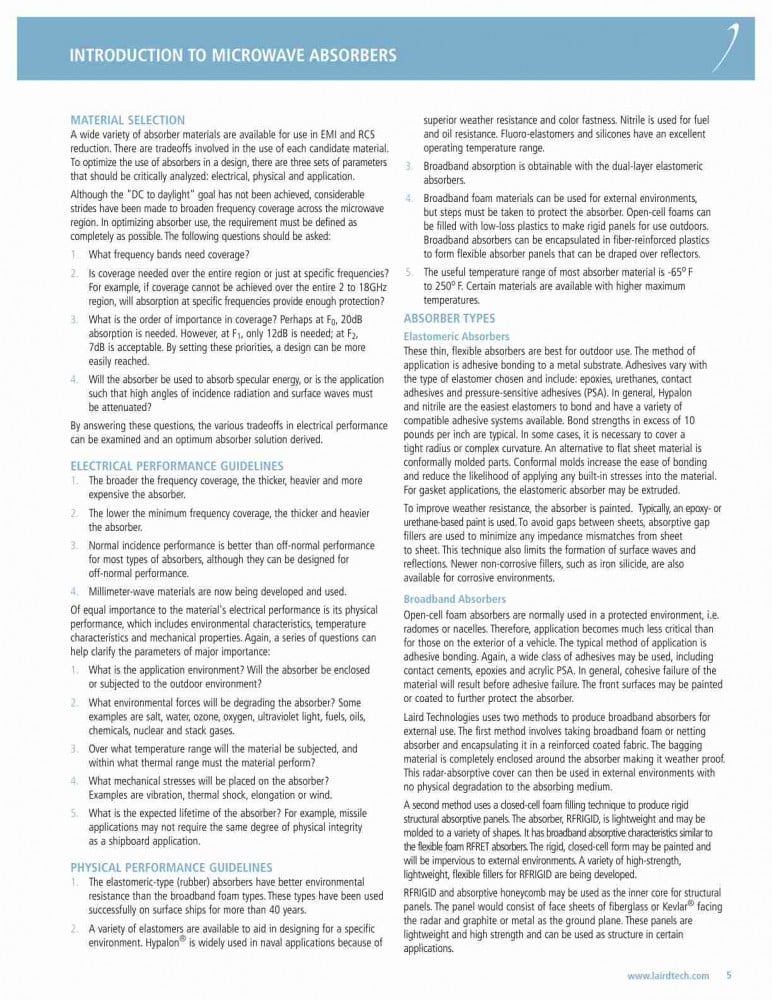 Laird microwave absorber document page 8