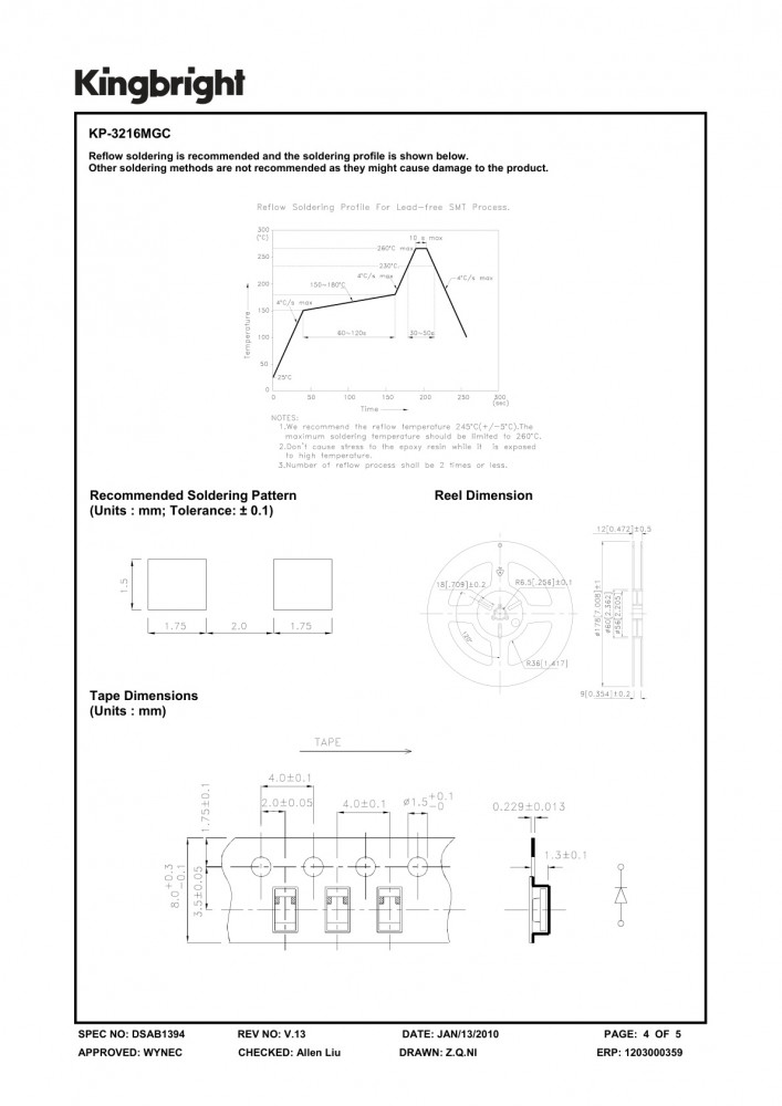 KP-3216MGC datasheet page 4