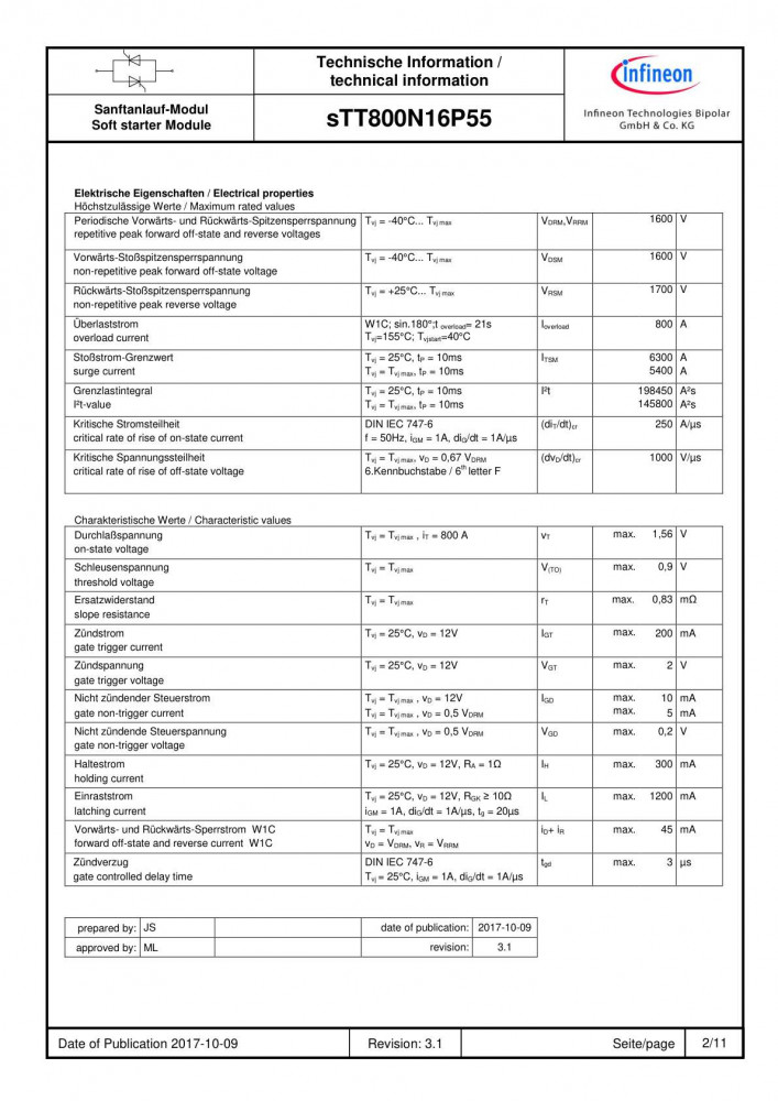 STT800N16P55 datasheet page 2