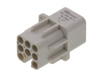Heavy-Duty Crimp Contact Insert, Male, 7-Pole, 10A, for Crimp Contacts, Size 3A «21x21», Grey