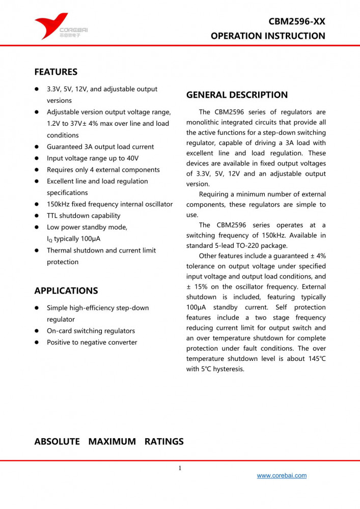 CBM2596DT-3.3 datasheet page 1