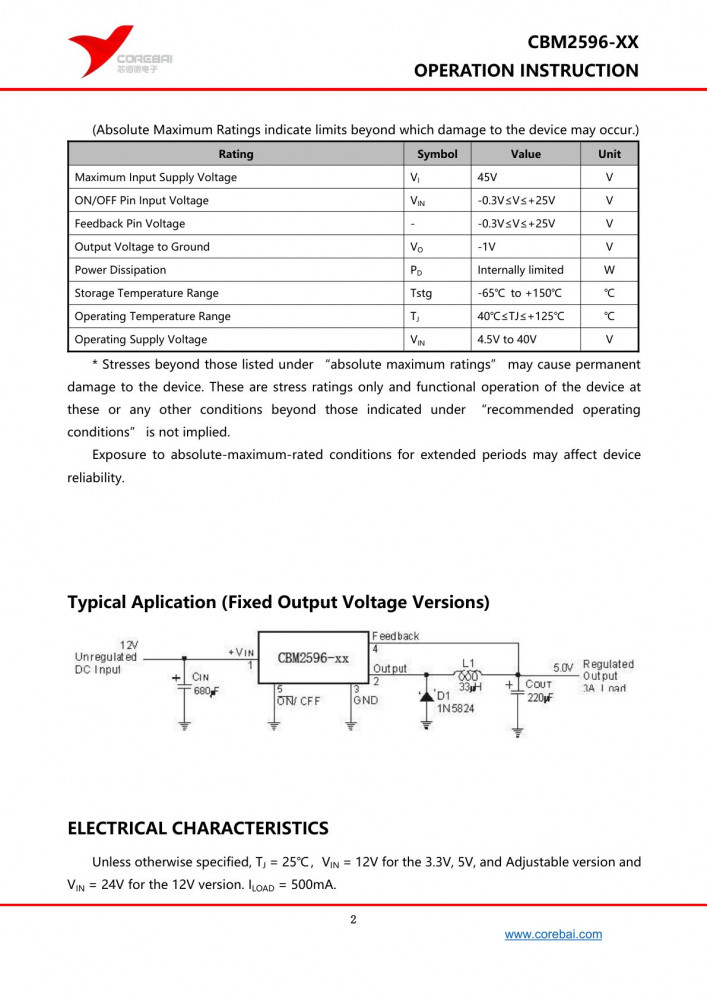 CBM2596DT-3.3 datasheet page 2