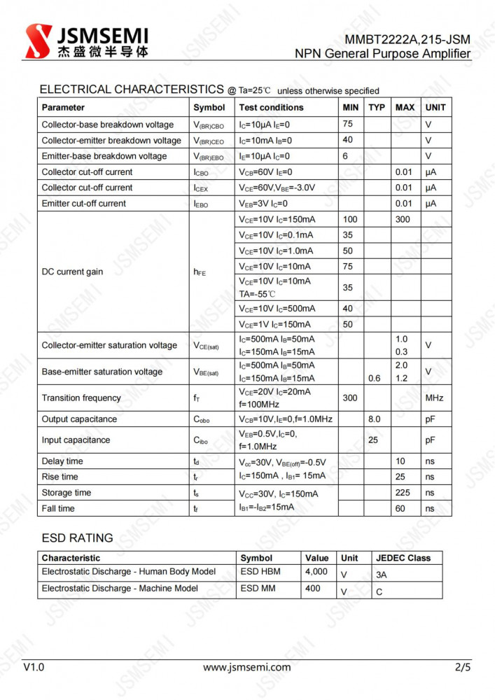 MMBT2222A,215-JSM datasheet page 2